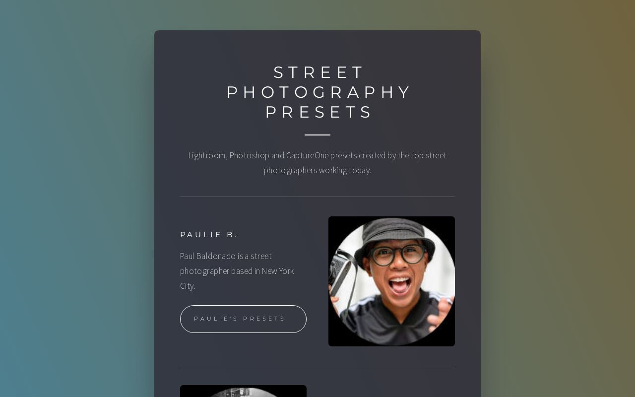 Street Photography Presets